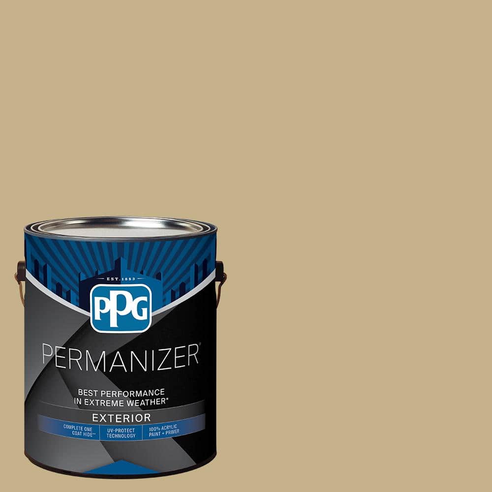 PERMANIZER 1 gal. PPG1103-4 Earthy Cane Semi-Gloss Exterior Paint ...