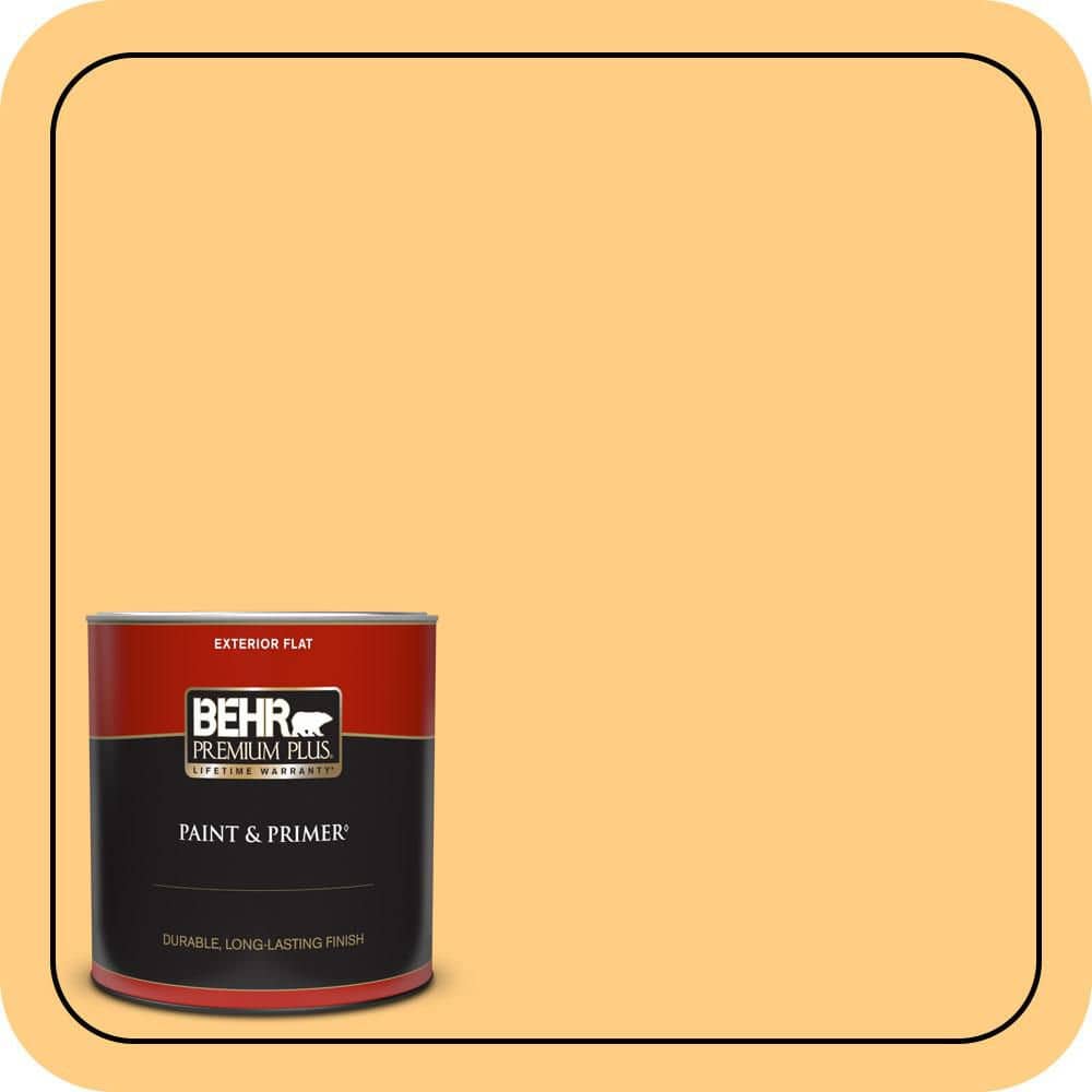 BEHR PREMIUM PLUS 1 qt. #P250-4 Equatorial Flat Exterior Paint & Primer ...