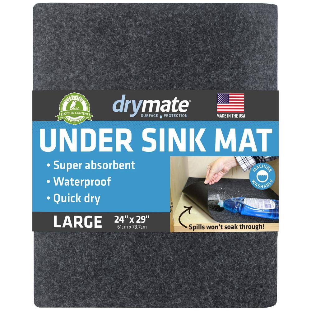 Drymate Premium Charcoal 24 in. D x 29 in. L Solid Slip Resistant ...