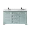 ROSWELL Lorna 60 in. Bath Vanity in Finnish Green with Composite Vanity ...