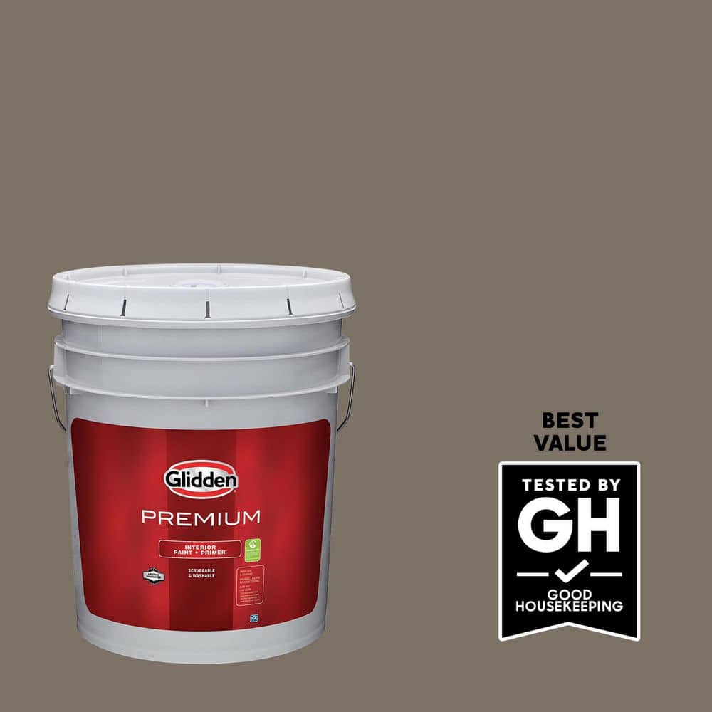 Glidden Premium 5 gal. PPG1000-6 Thunderstruck Eggshell Interior Latex ...