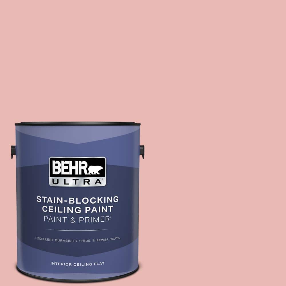 BEHR ULTRA 1 gal. #MQ4-04 Noble Blush Ceiling Flat Interior Paint with ...