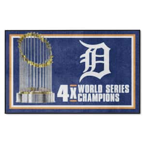 FANMATS Detroit Tigers Blue 1 ft. 7 in. x 2 ft. 6 in. Starter Area Rug ...