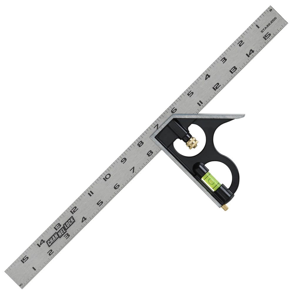 Channellock 16 in. Stainless Steel Ruler with Cast Zinc Head ...