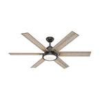 Hunter Reveille 60 in. LED Indoor Noble Bronze Ceiling Fan with Light ...