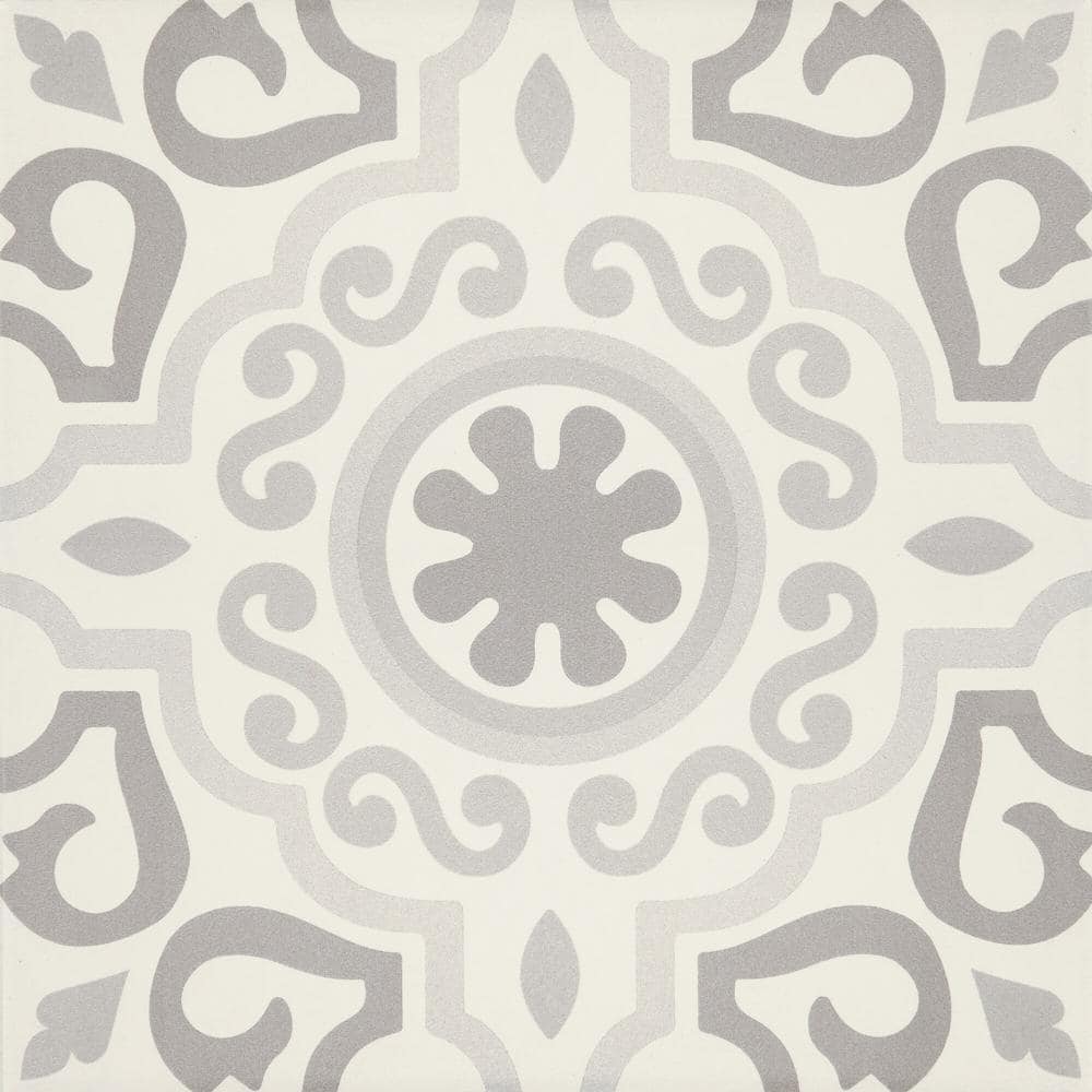 Daltile Memoir Crystal Grey 12 in. x 12 in. Glazed Ceramic Floor and ...