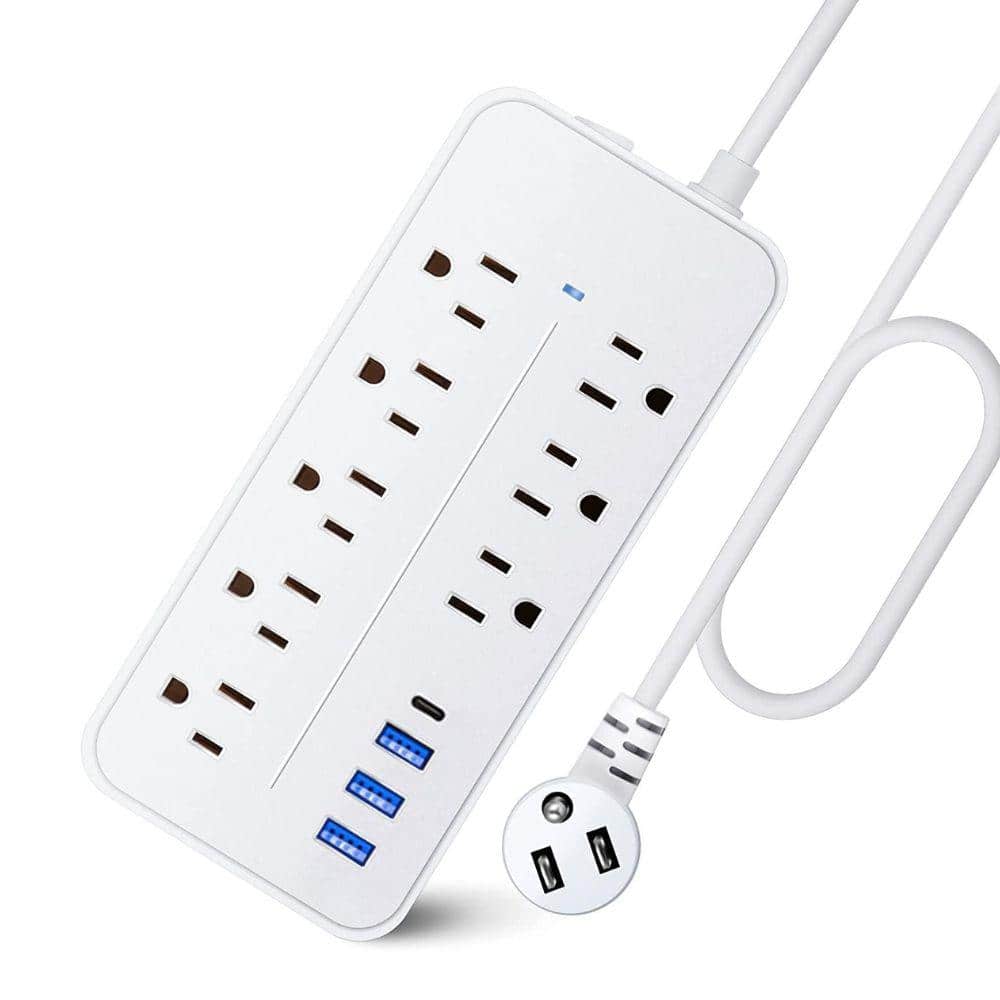 Lukyamzn 20 ft. Surge Protector Power Strip Long Extension Cord with ...