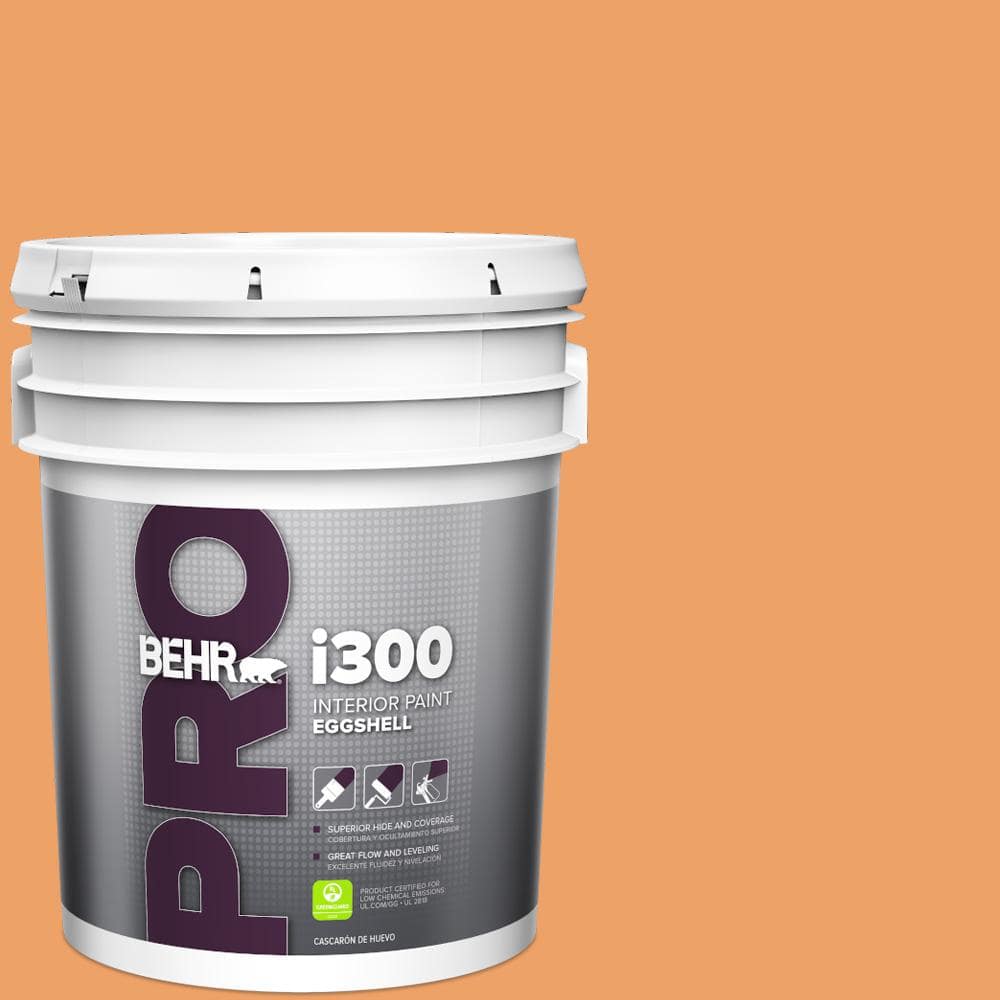BEHR PRO 5 gal. #270D-5 Adventure Orange Eggshell Interior Paint ...