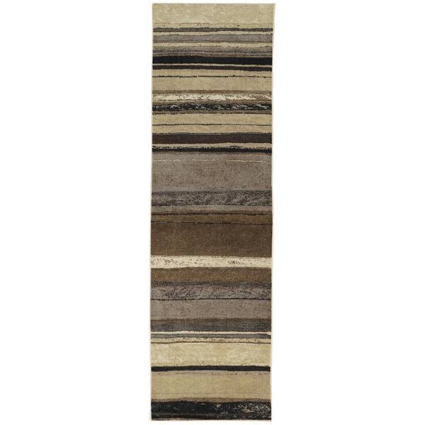 Mohawk Home Rainbow Neutral 2 ft. x 8 ft. Machine Washable Striped ...