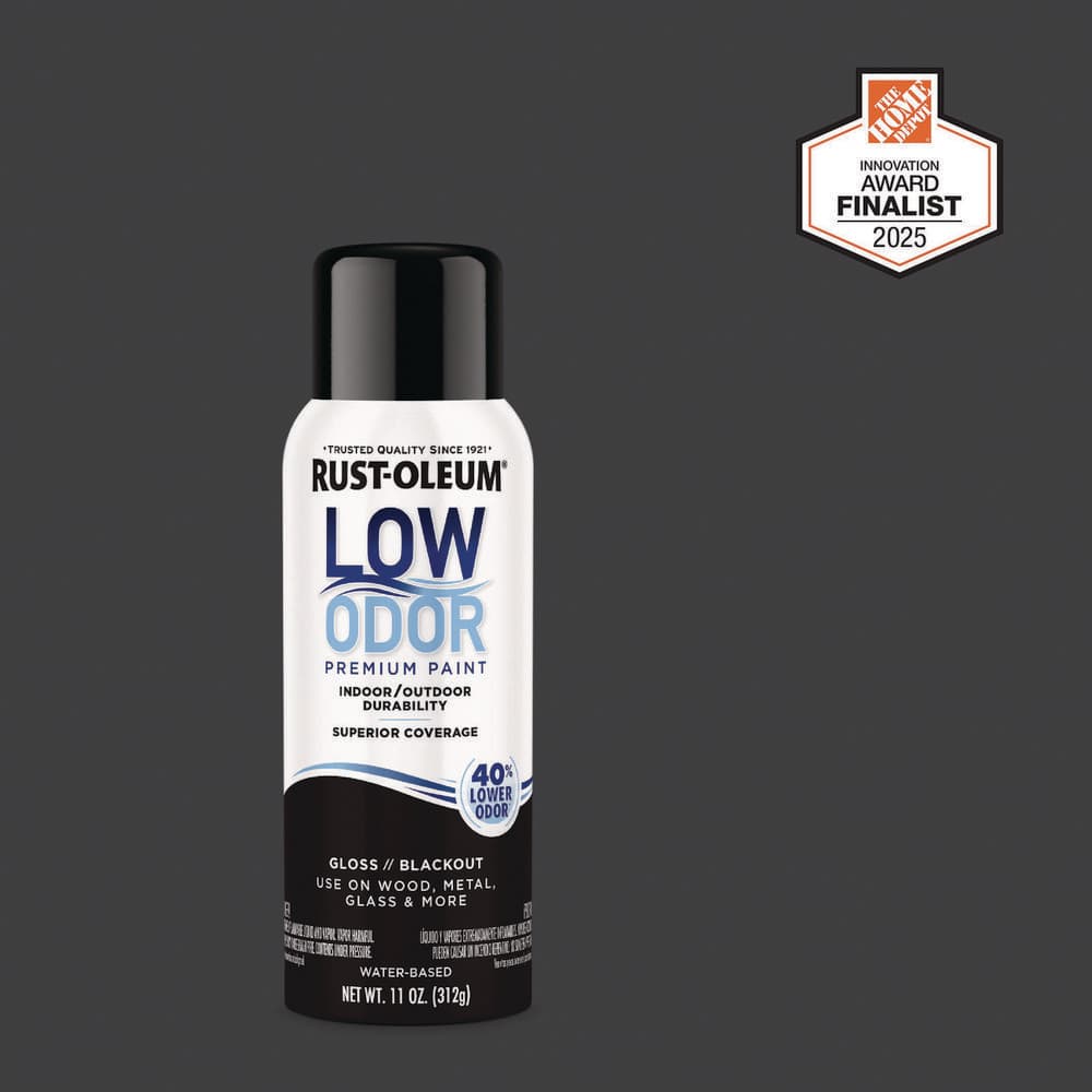 Rust-Oleum Low Odor 11 oz. Gloss Blackout Low Odor Water-Based Spray ...