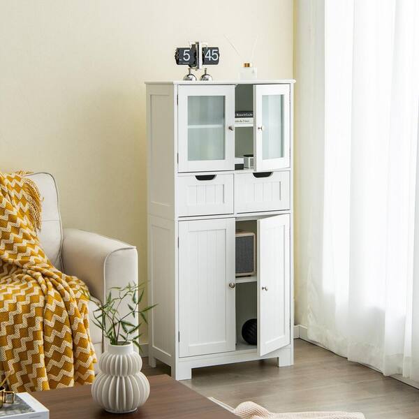 ANGELES HOME 23.5 in.W x 50.5 in. H x 12 in. D Freestanding Bathroom ...