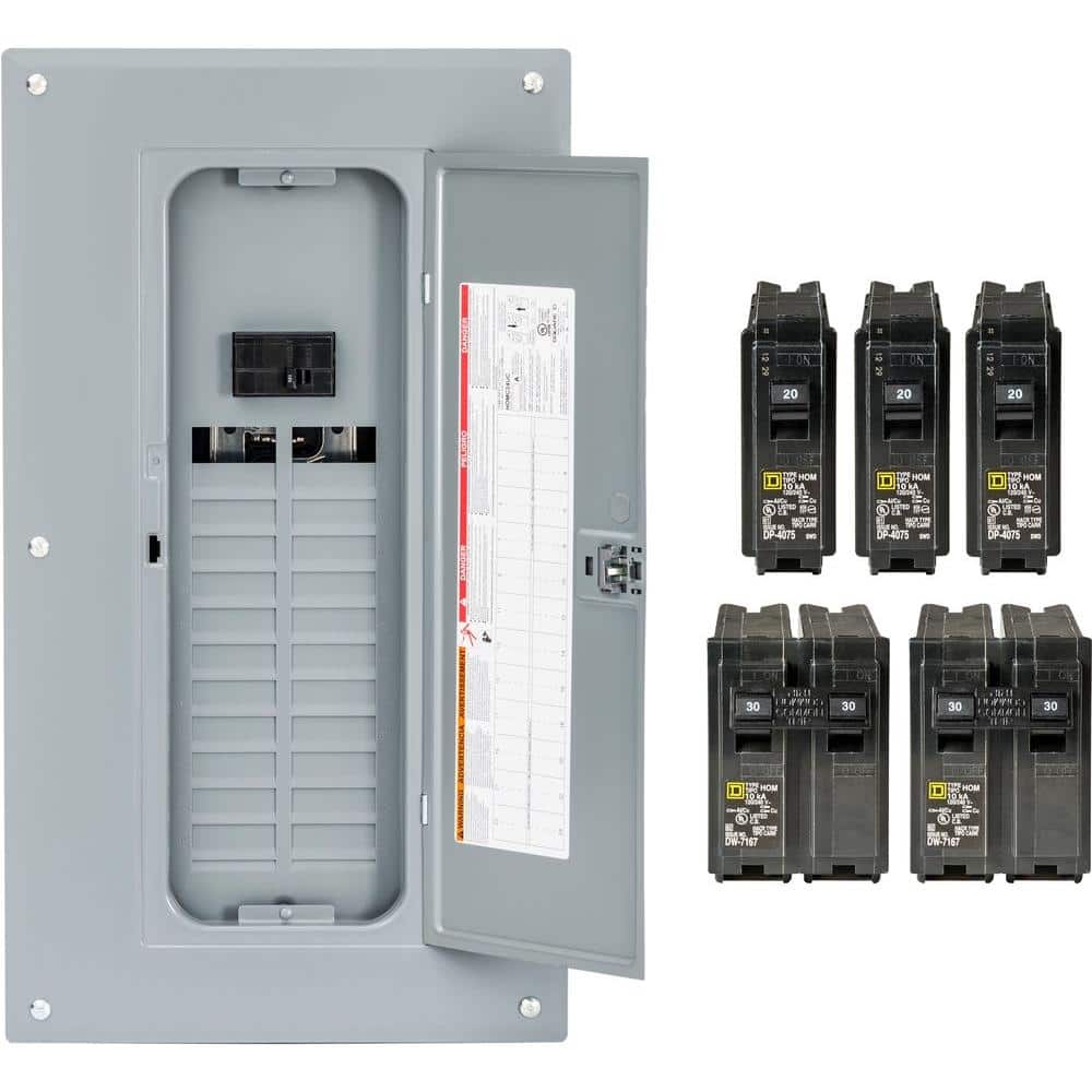 Homeline 100 Amp 24-Space 48-Circuit Indoor Main Breaker Plug-On ...