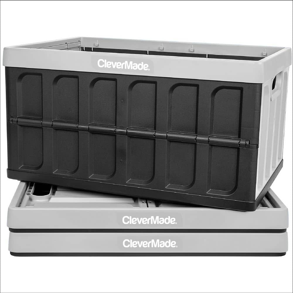 CleverMade 46L Collapsible Storage Bin in Gray (3 Pack) 8034114-1553PK ...