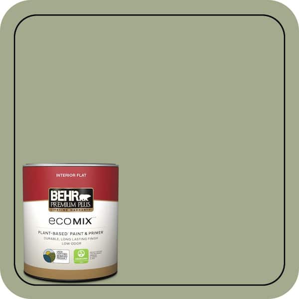 BEHR PREMIUM PLUS 1 qt. #420F-4 Sagey Flat EcoMix Plant-Based Interior ...