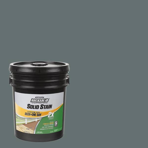 Rust-Oleum RockSolid 5 gal. Pewter Exterior 2X Solid Stain 319831 - The ...