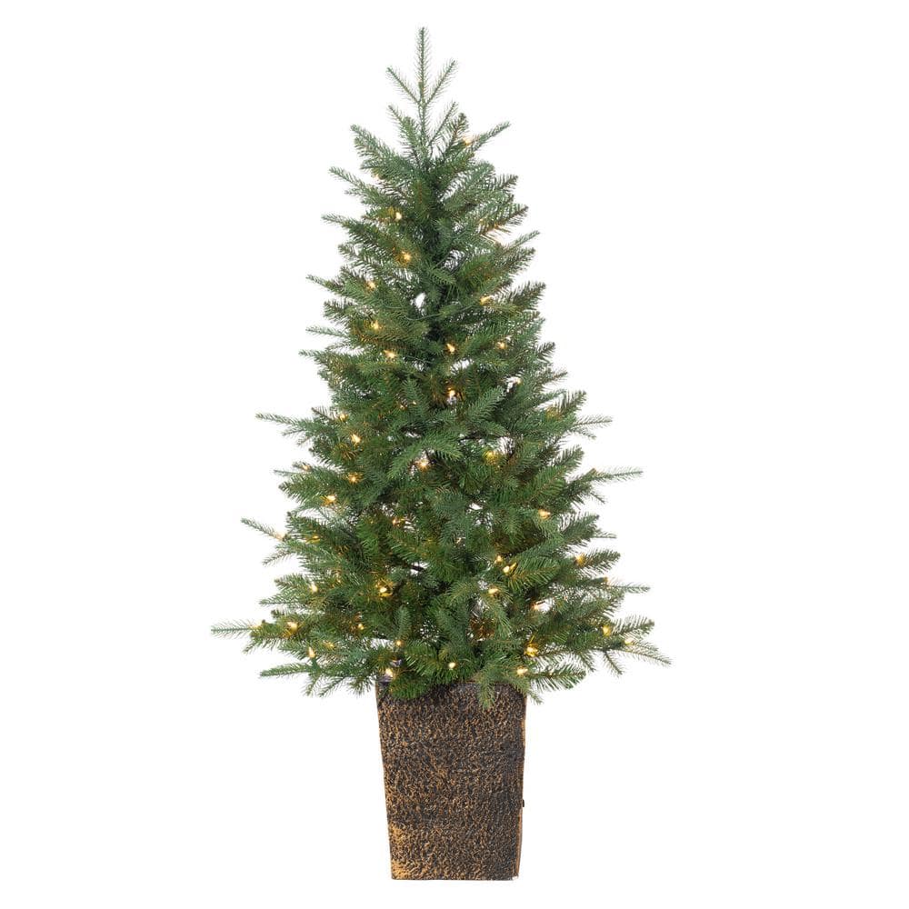 Sterling 4 ft. Artificial Potted Natural Cut Tahoe Pine Tree 5259--40C ...