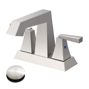 cobbe Rotatable 4 in. Centerset Double Handle Bathroom Faucet with ...