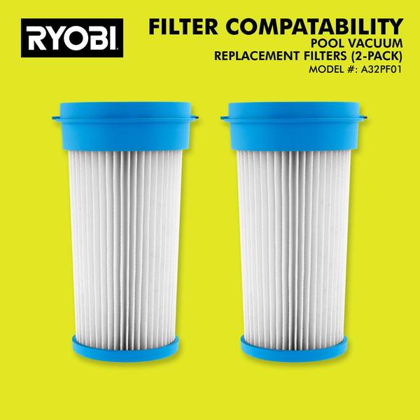 RYOBI ONE+ 18V Handheld Cordless Pool Vacuum Cleaner Kit with 2.0 Ah ...