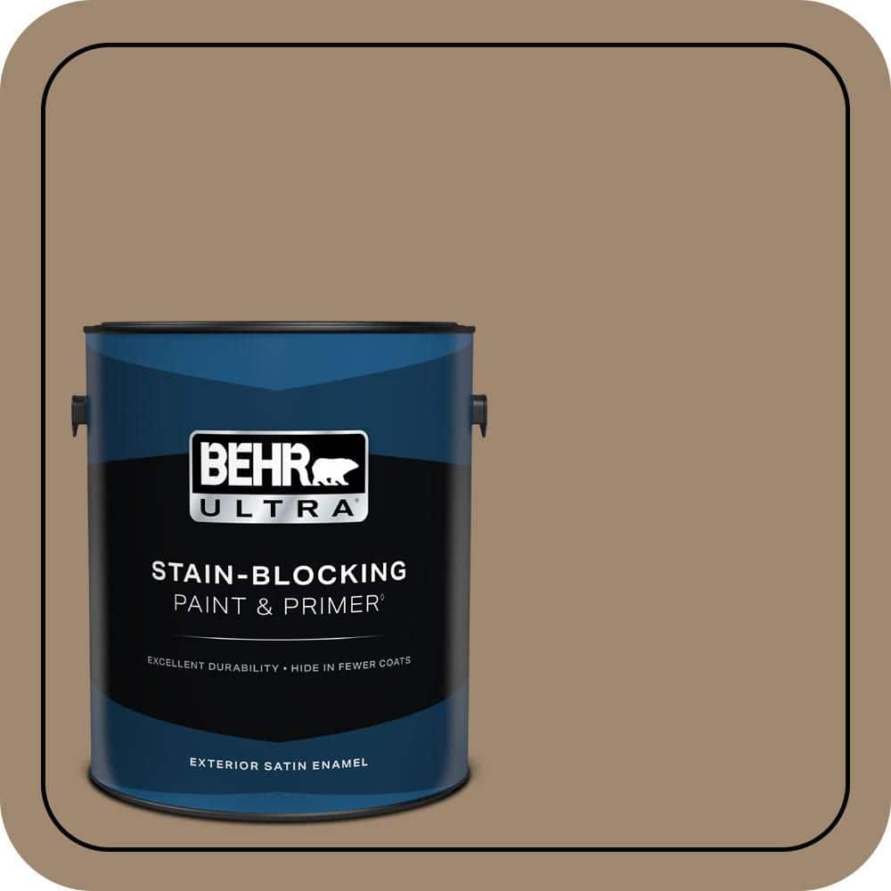 BEHR ULTRA 1 gal. #700D-5 Toffee Crunch Satin Enamel Exterior Paint ...