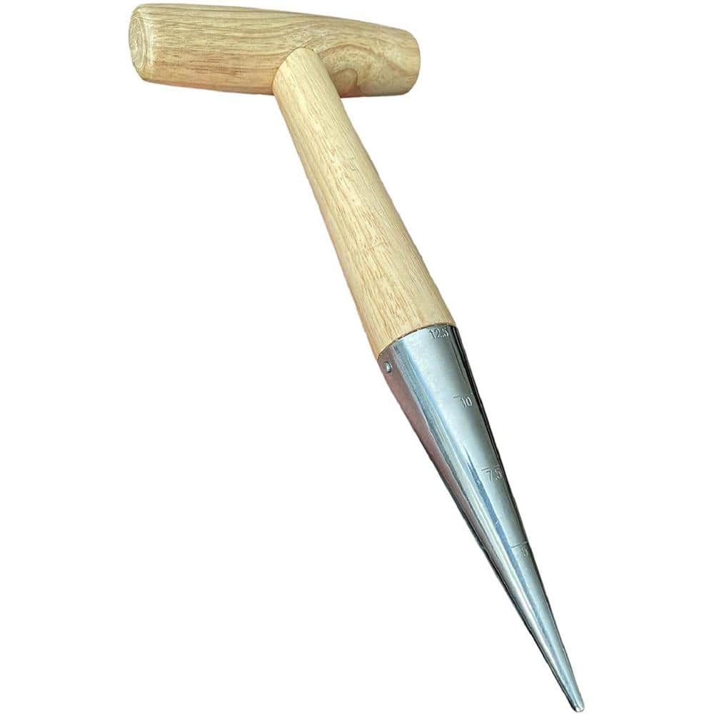 GARDEN GURU 10 in. Steel Dibber Planter Tool for Planting Seeds and ...
