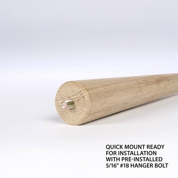 Waddell Parsons Square Table Leg with Hanger Bolt 15 in. H x 1.625 in. Dia. Sanded Unfinished Ash Wood DIY Furniture Decor 2665