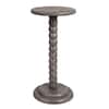 Storied Home Stacked 12 in. Dove Grey Ball Spindle Round Wood End Table ...