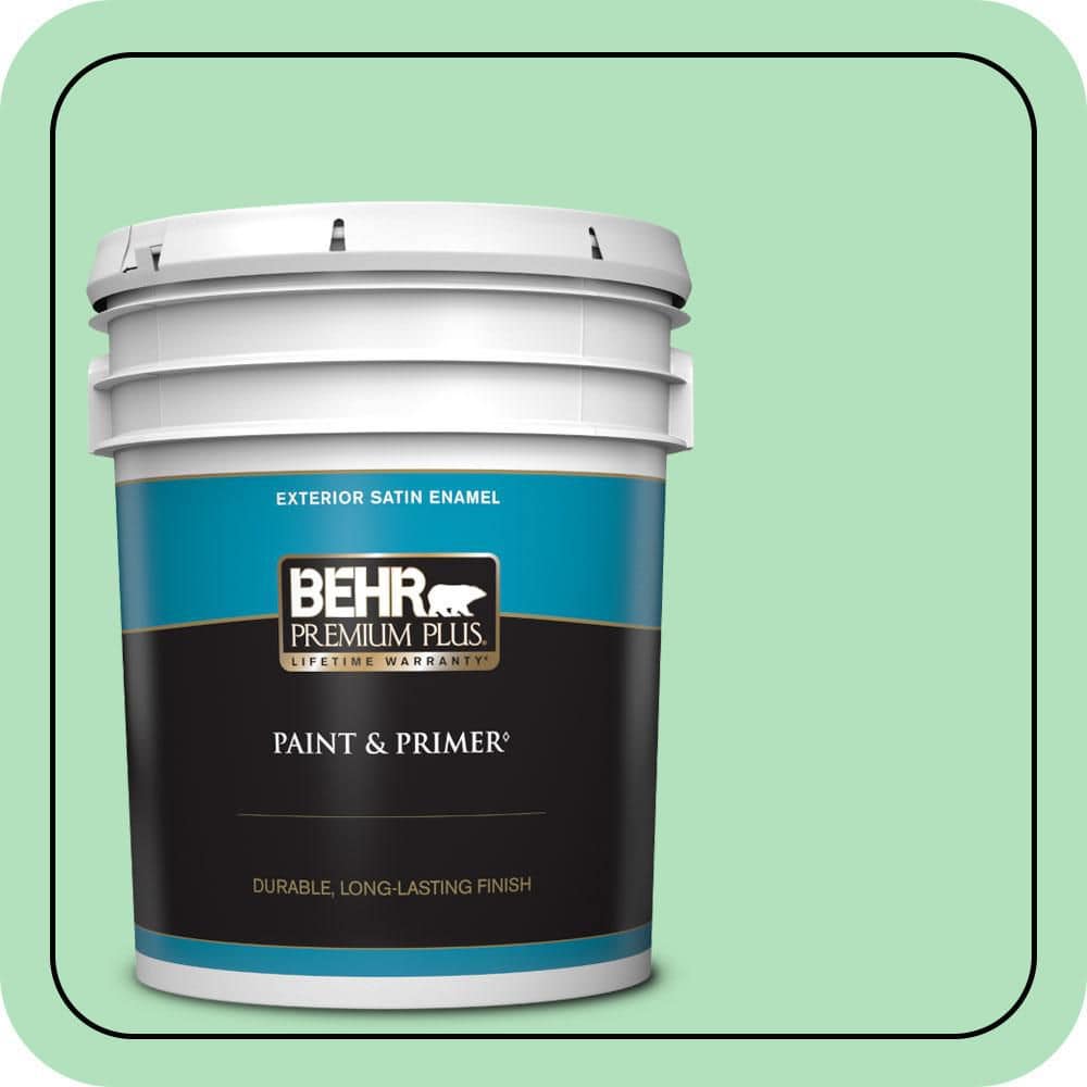 BEHR PREMIUM PLUS 5 gal. #P400-3 Folk Tale Satin Enamel Exterior Paint ...