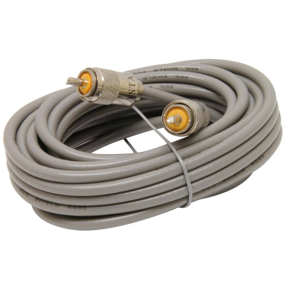 RG8X Cable with PL259 Connectors in Grey, 18 ft. 302-10267 - The Home Depot