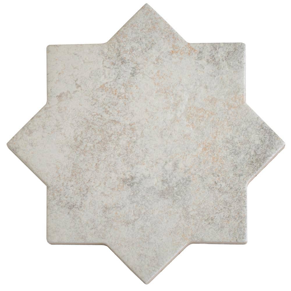 Apollo Tile Terralis 6 in. x 6 in. Matte Light Ash Beige Porcelain Star ...