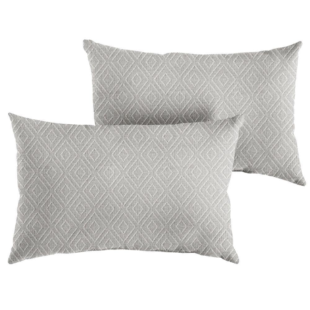 SORRA HOME Sunbrella Retain Oyster Rectangle Outdoor Lumbar Pillow (2 ...