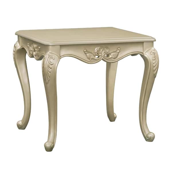 Acme Furniture Libertee 26 in. Champagne Finish Square Wood End Table ...