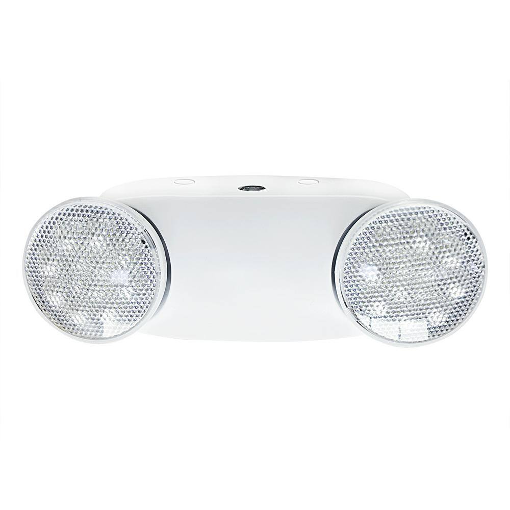 WYZM 120V to 277-Volt Integrated LED White Emergency Light w/2 Round ...