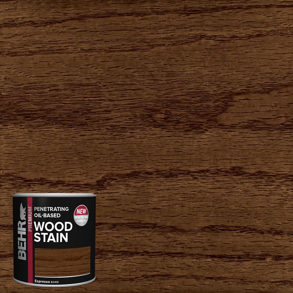 BEHR PREMIUM 8 oz. #TIS-518 Espresso Transparent Oil-Based Penetrating ...