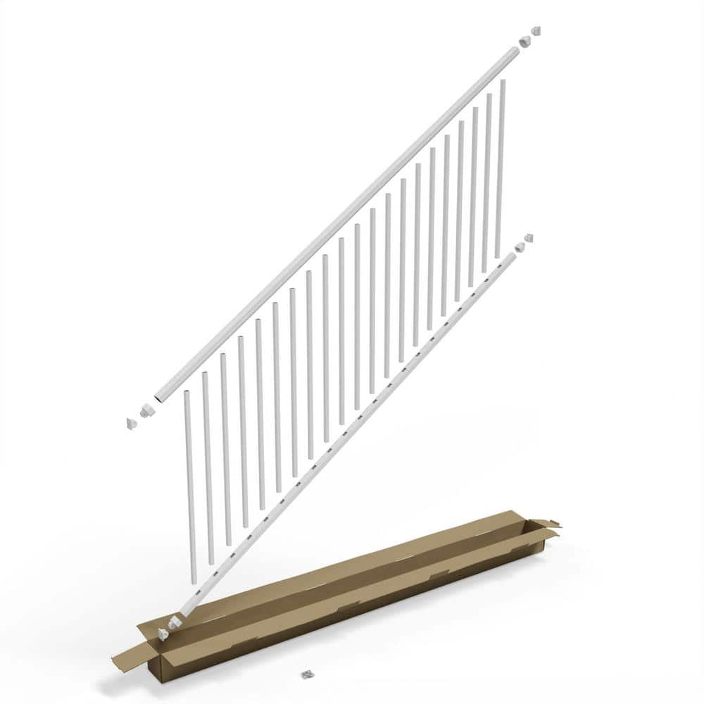 ULTRA MAX Adams 36 in. x 96 in. Textured White Aluminum Stair Railing ...