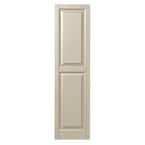 Ply Gem 12 in. x 59 in. Raised Panel Polypropylene Shutters Pair in Sand Dollar-VINRP1259 CRM ...