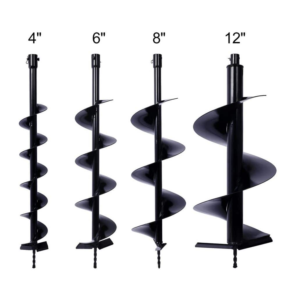 Tatayosi (16 cu. ft. ) 4 in. + 6 in. + 8 in. + 12 in. Auger Drill Bit ...