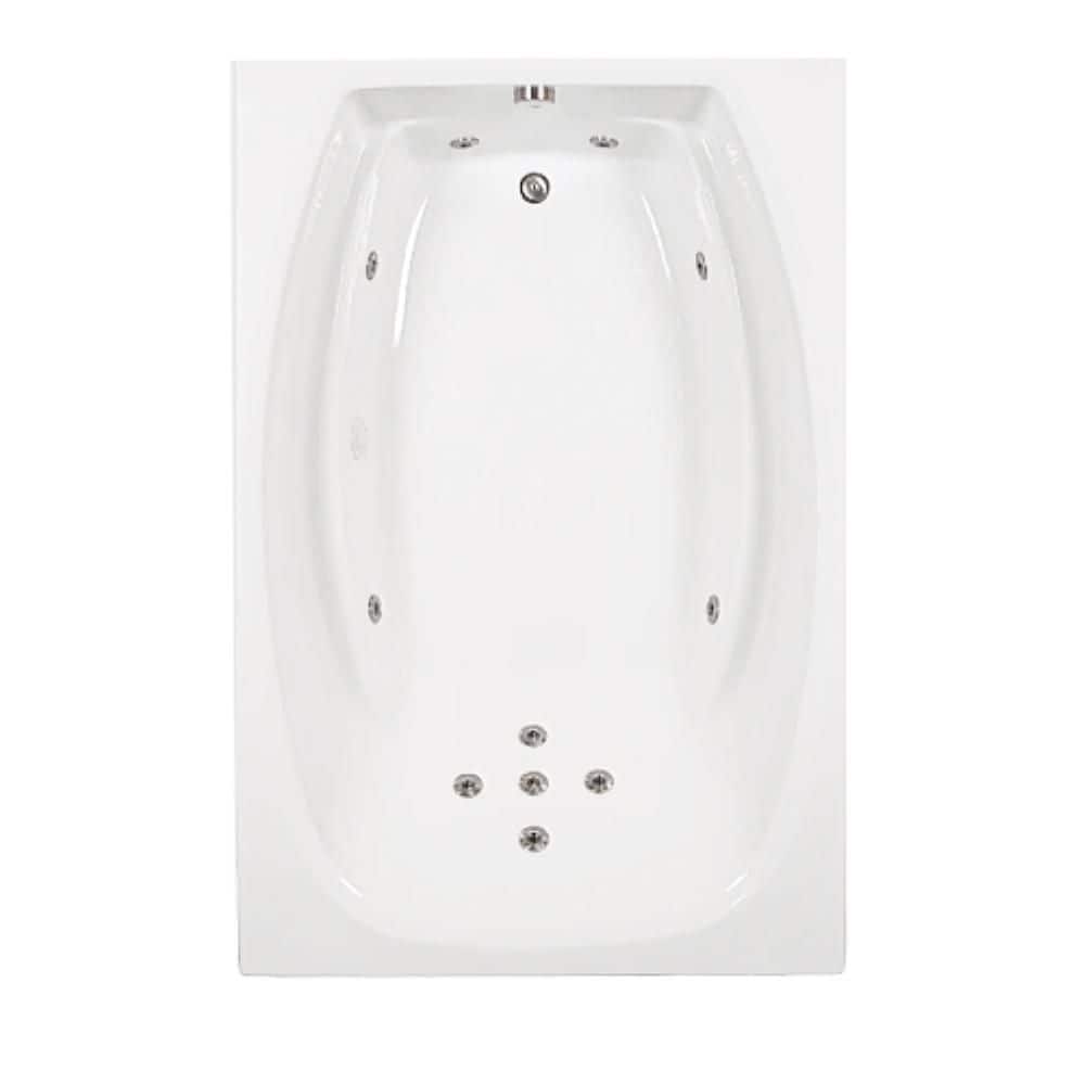 Comfortflo 72 in. x 48 in. Acrylic Rectangular Alcove Whirlpool Bathtub ...