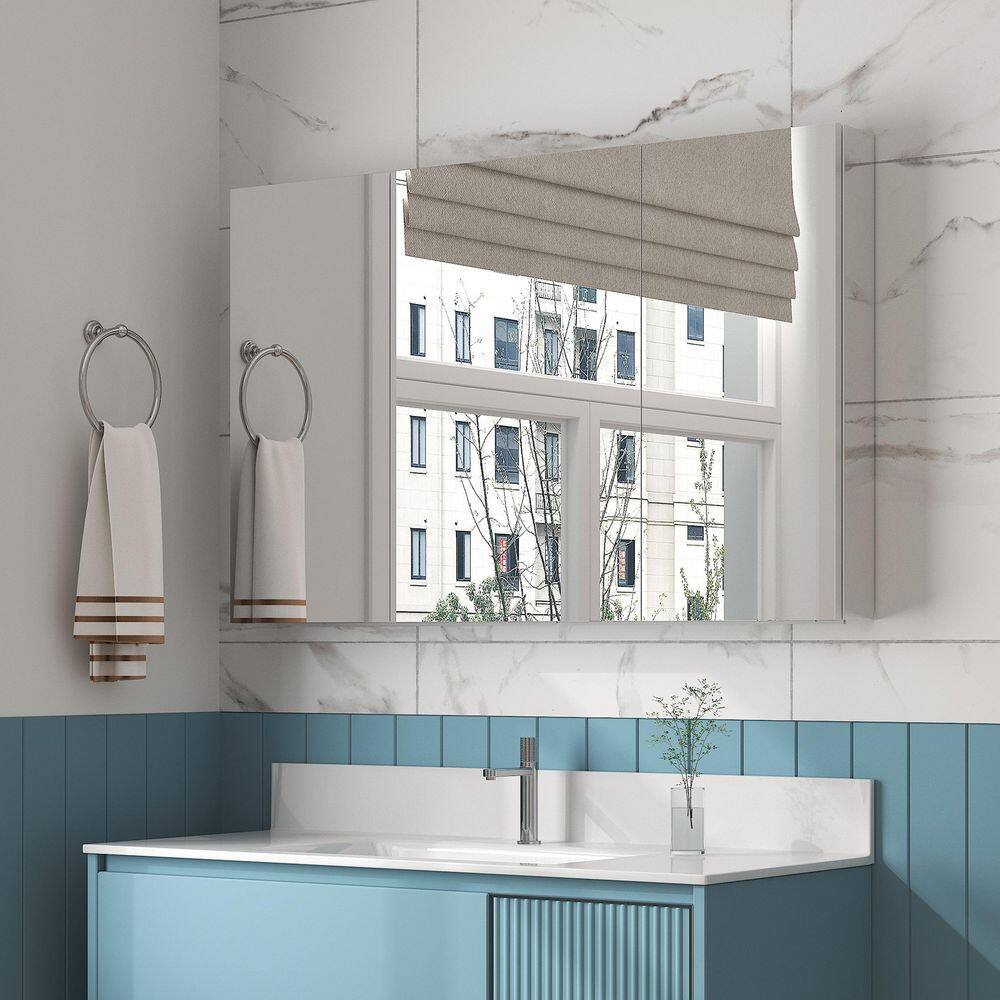 MEDUNJESS WYonder 48 in. W x 30 in. H Rectangular Aluminum Recessed ...