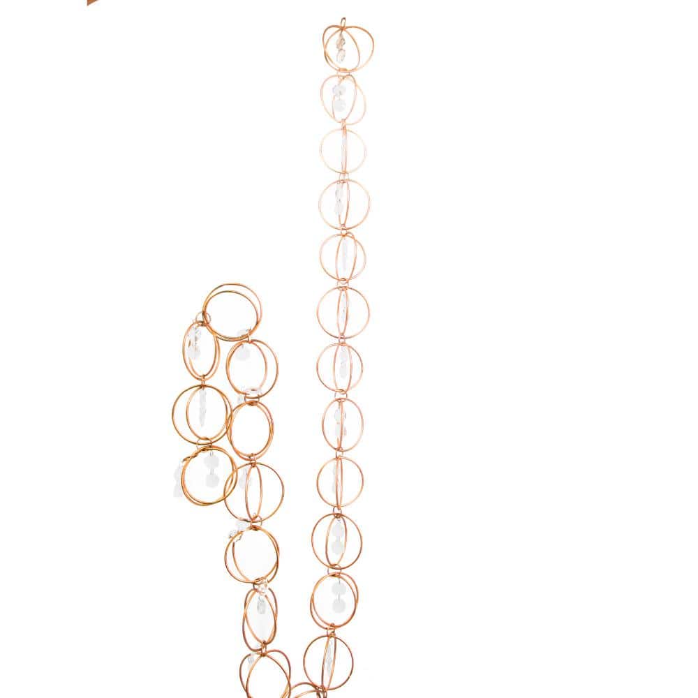 Trademark Innovations Rain Chain Copper Colored Loop Design for Gutters ...