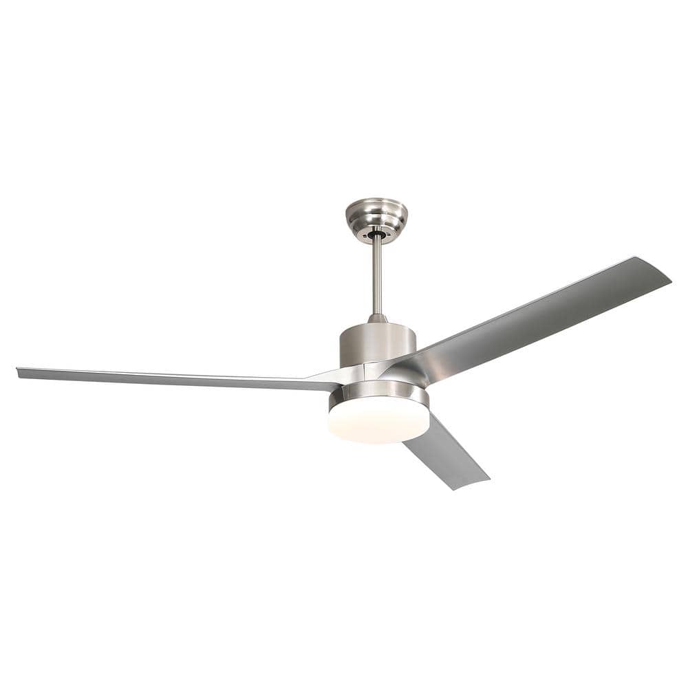BANSA ROSE 60 in. Indoor Integrated LED Silver Ceiling Fan with DC ...