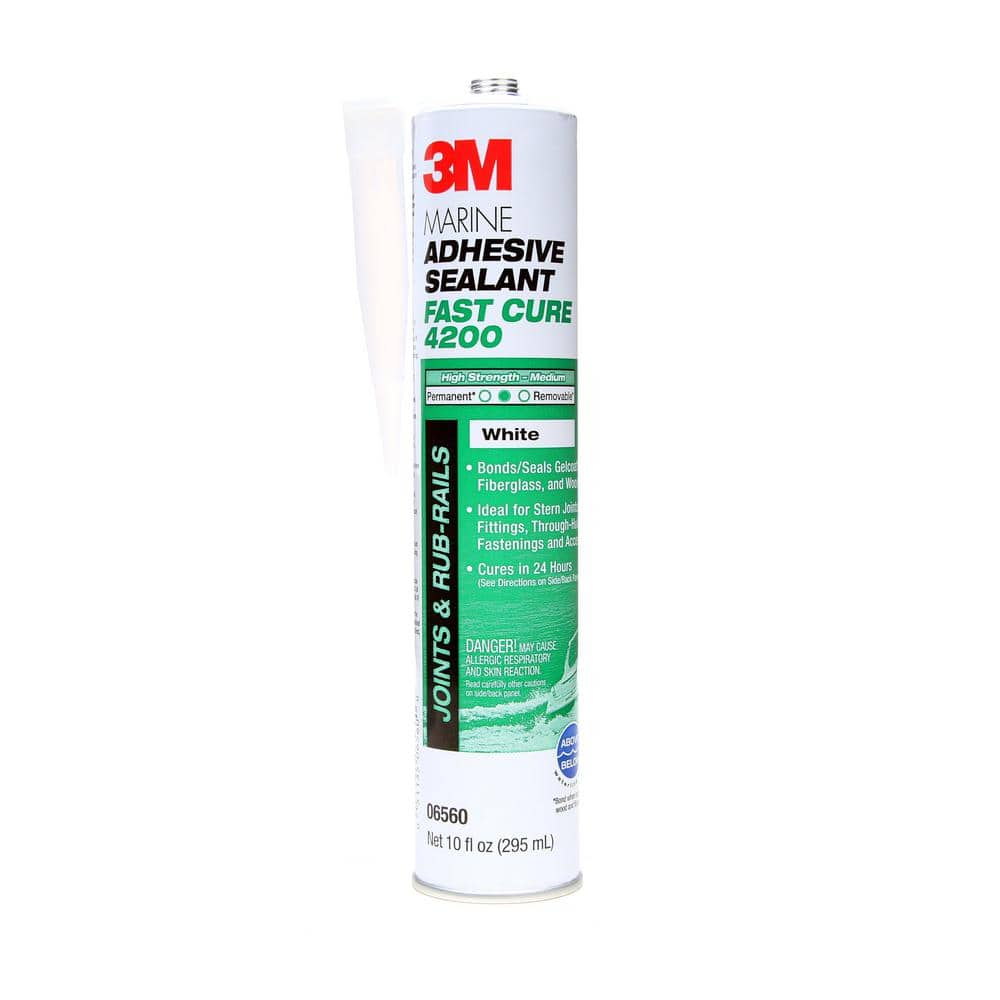 3M Fast Cure 10 fl. oz. (295 ml) White Marine Adhesive Polyurethane ...