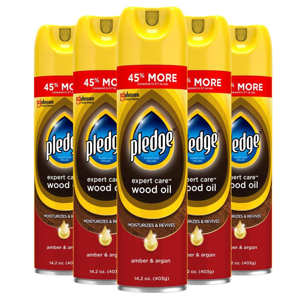 Pledge 14.2 oz. Amber and Argan Scent Furniture Moisturizing Oil (5 ...