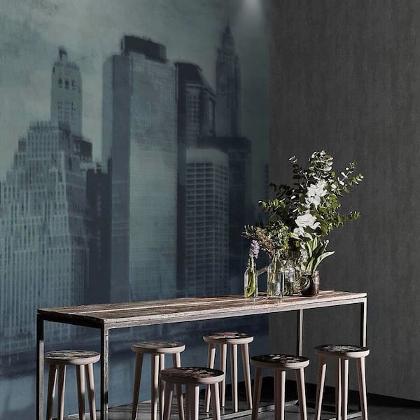 Veer Decor Skyline Haze Wall Mural 8253-BW - The Home Depot