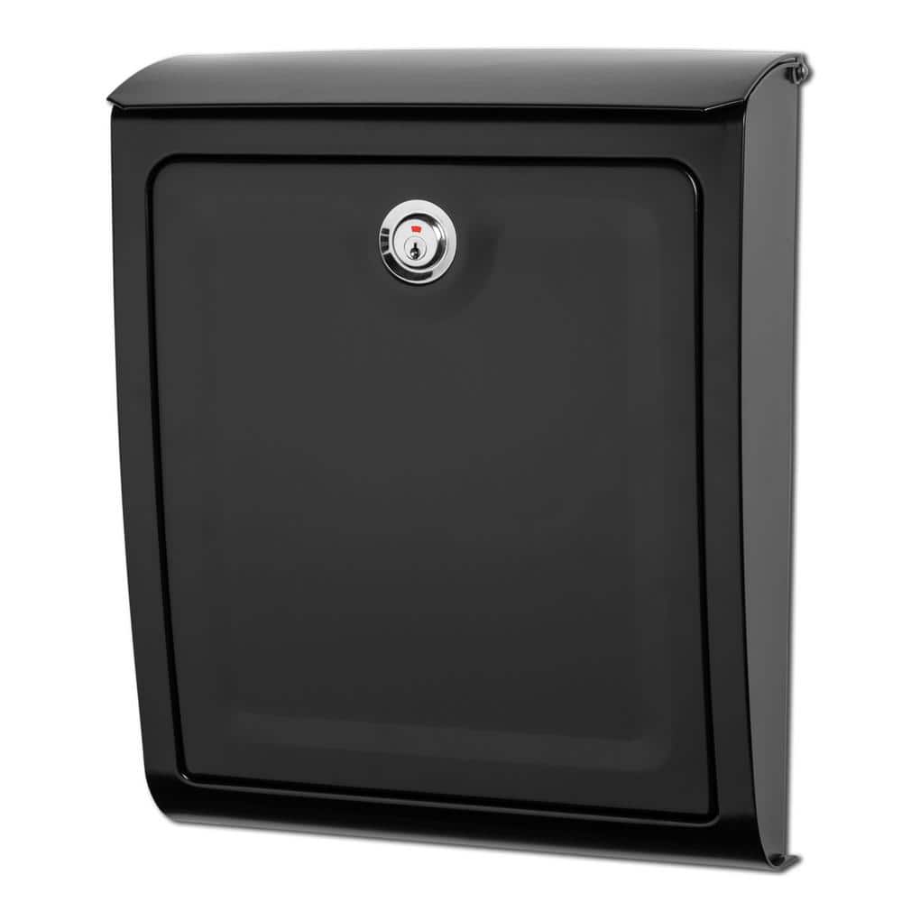 Architectural Mailboxes Sienna Black, Medium, Steel, Locking Wall Mount ...