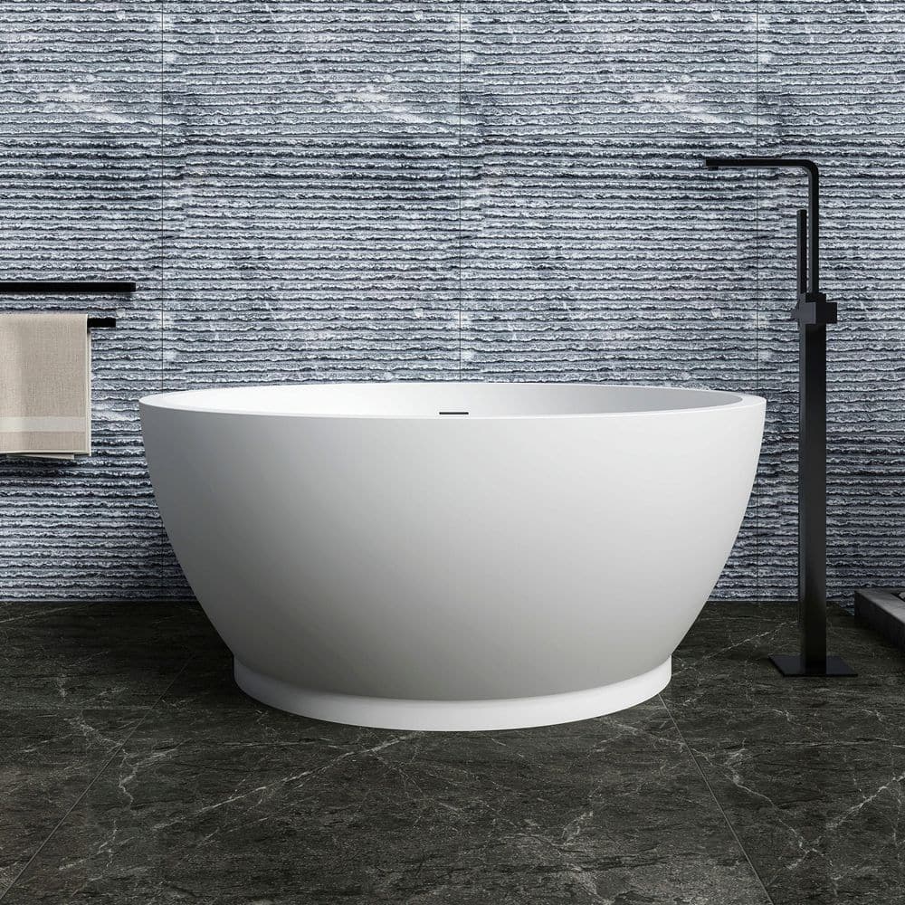 Xspracer Moray 53 in. x 53 in. Stone Resin Flatbottom Round Solid ...
