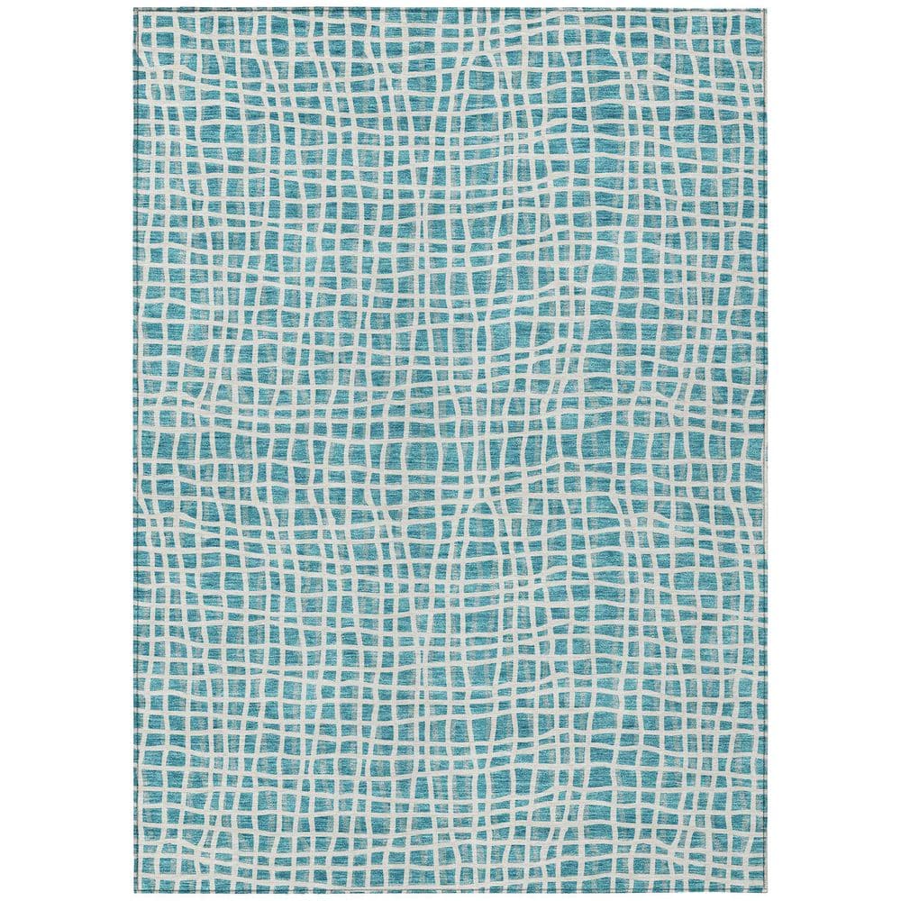 Addison Rugs Chantille Machine Washable Teal 3 ft. x 5 ft. Indoor ...