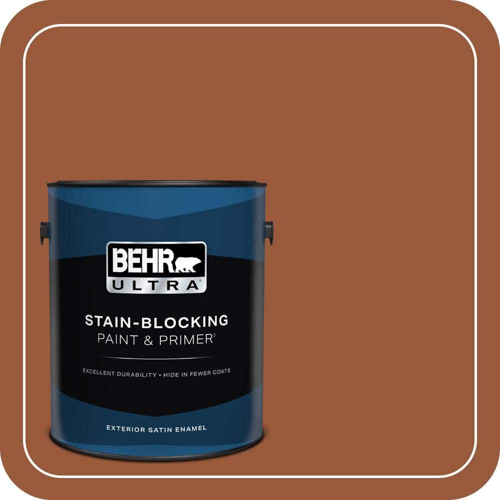 BEHR ULTRA 1 gal. #230D-7 Cinnamon Brandy Satin Enamel Exterior Paint ...