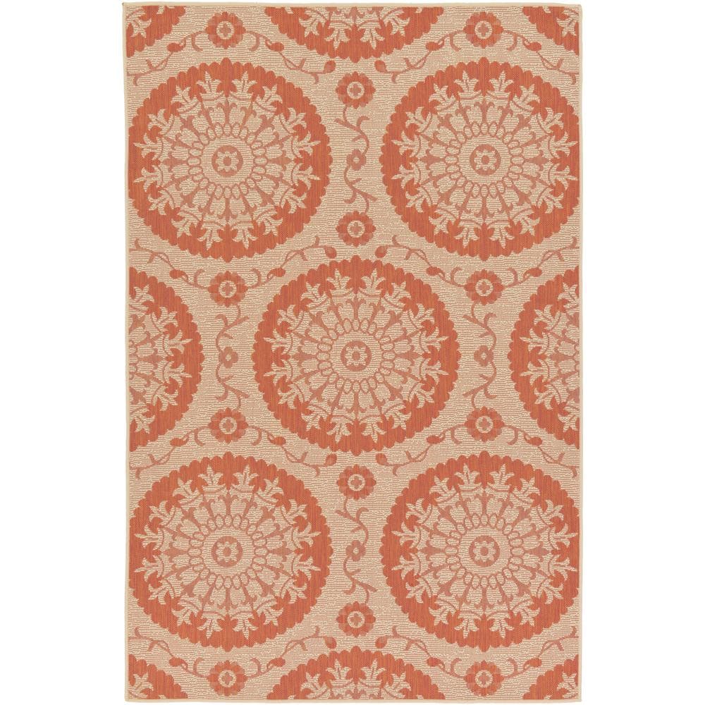 Unique Loom Outdoor Medallion Beige 5' 3 x 8' 0 Area Rug 3127170 - The ...