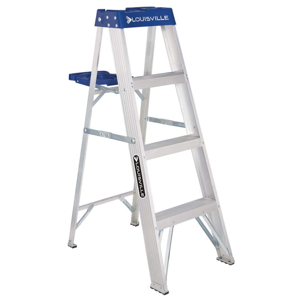 Louisville Ladder 4 ft. Aluminum Step Ladder with 250 lbs. Load ...