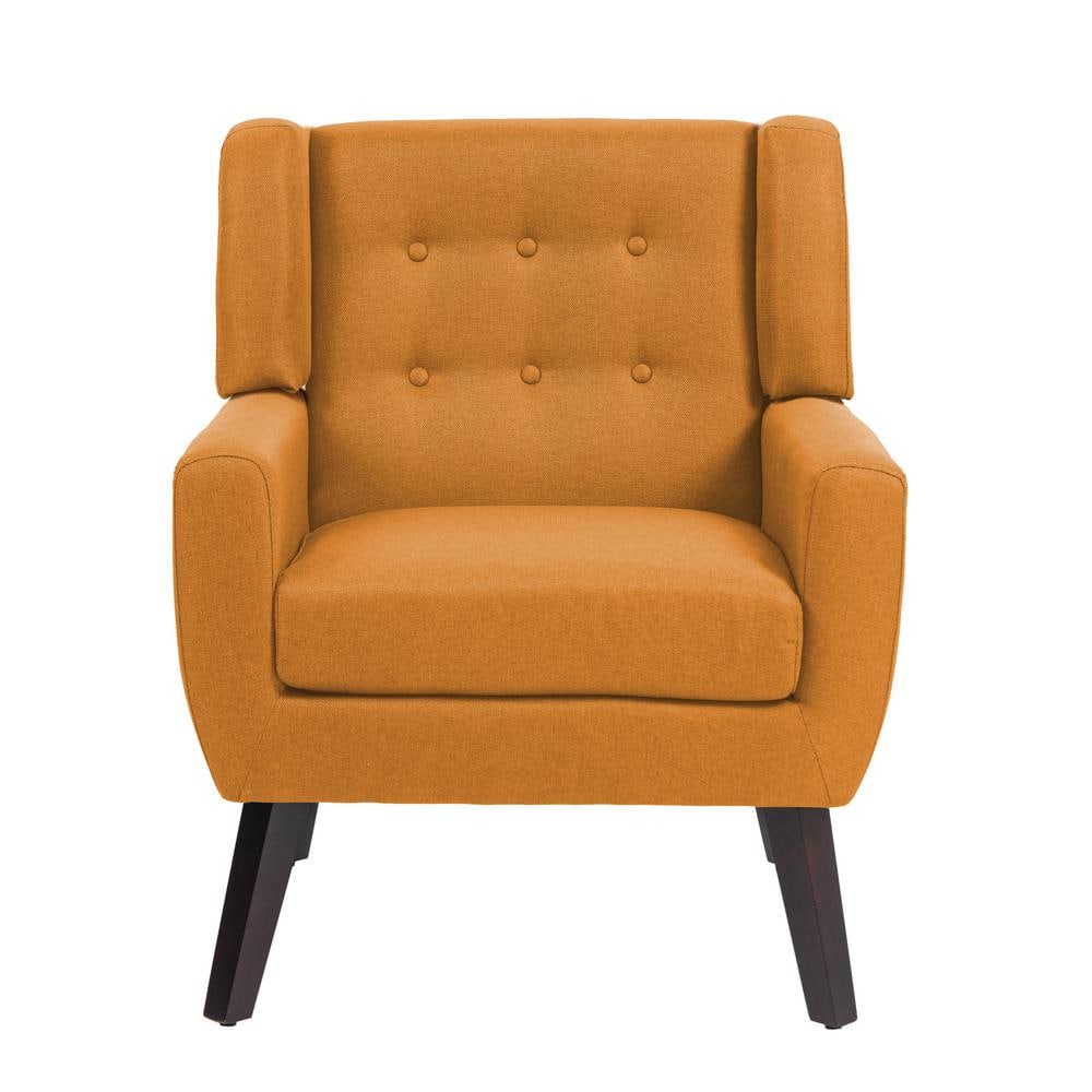 Uixe Orange Linen Upholstery Arm Chair (Set of 1) IDF-SF0003-ORANGE ...